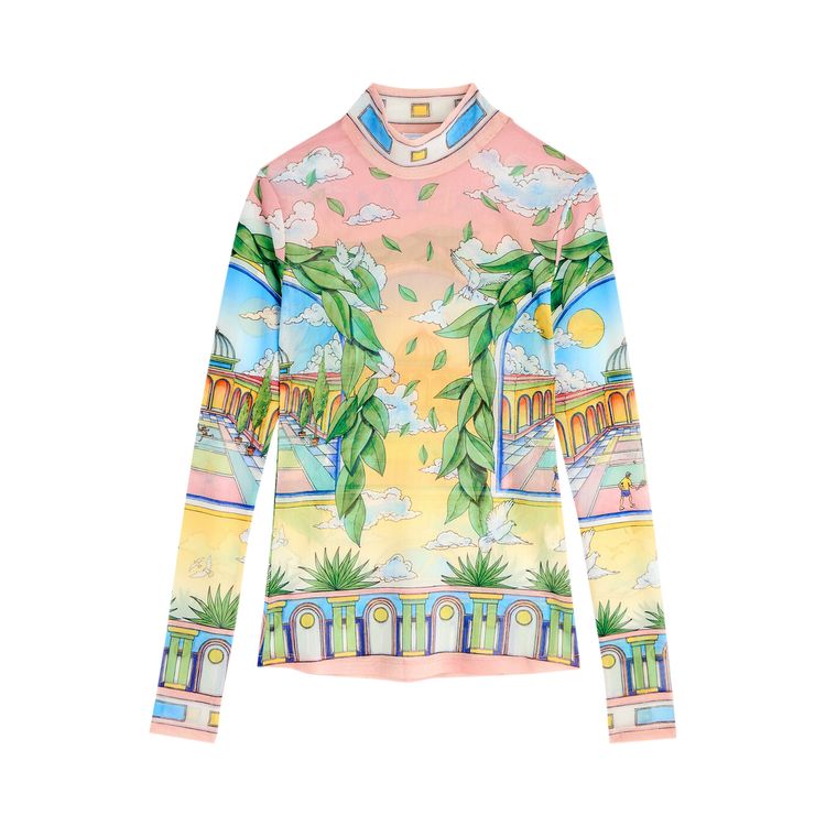 Buy Casablanca Printed Mesh Top 'Multicolor' - WPF24 JTP 028 02 MULT | GOAT