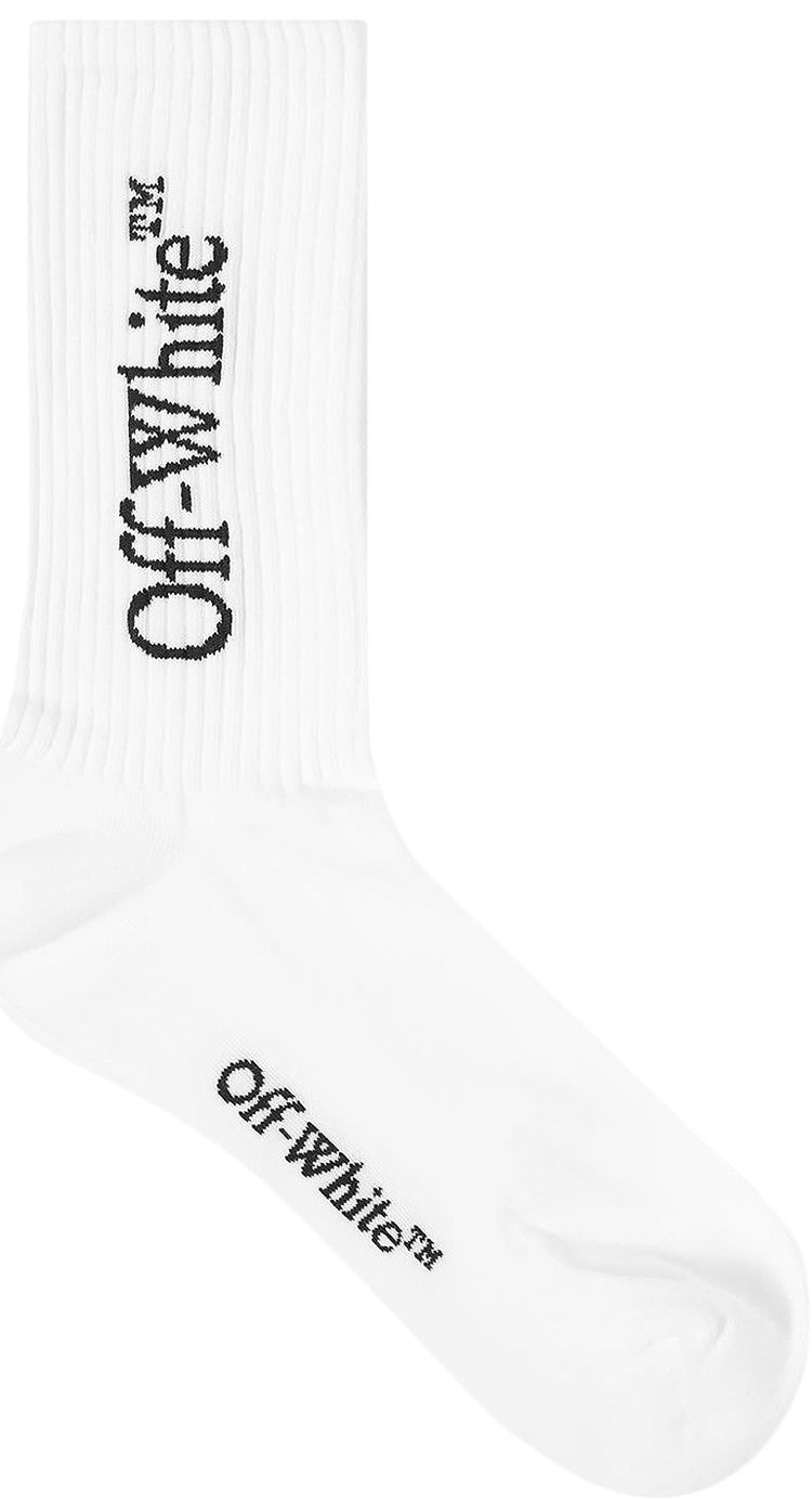 Buy Off-White Logo Socks 'White/Black' - OMRA085F23KNI0010110 | GOAT