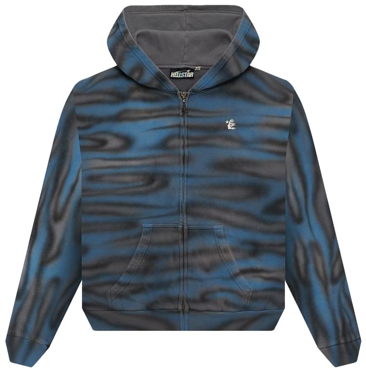 Buy Hellstar Classic Logo Airbrush Zip-Up Hoodie 'Blue' - HSCXZIP02 ...