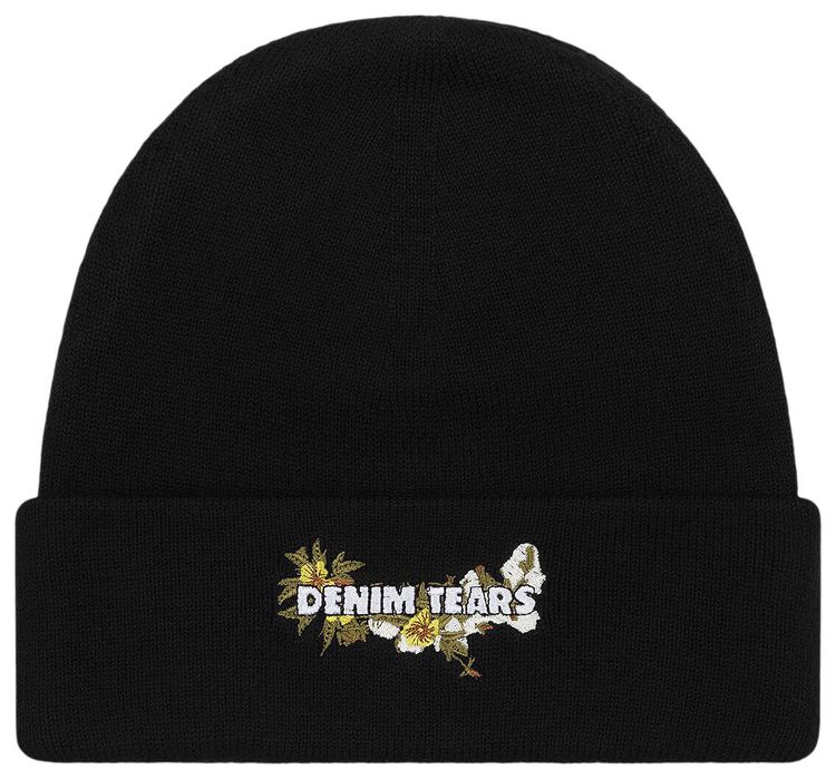 Buy Denim Tears Floral Beanie 'Black' - FW24AKH0011 | GOAT