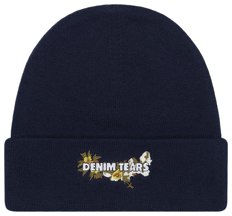 Buy Denim Tears Floral Beanie 'Navy' - FW24AKH0013 | GOAT