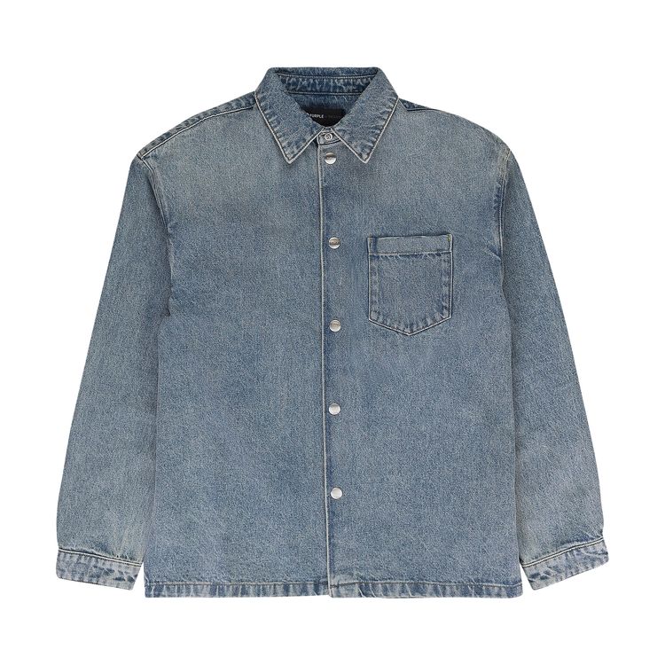 Buy PURPLE BRAND Snap Front Shirt Jacket 'Indigo' - P034 ISSJ223 | GOAT