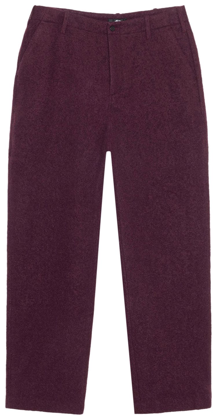 Buy Stussy Relaxed Trouser Textured Wool 'Wine' - 116686 WINE | GOAT