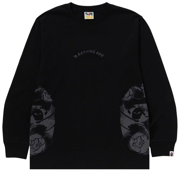 Buy BAPE Japanese Tattoo Side Big Ape Head Long-Sleeve Tee 'Black ...