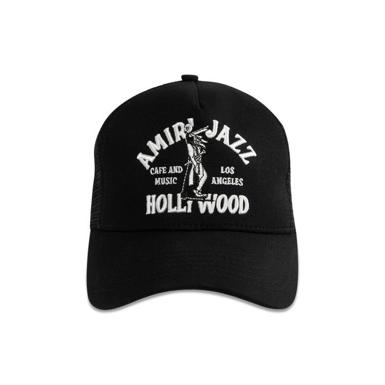 Buy Amiri Jazz Wolf Trucker Hat 'Black' - AMHATR1020 BLAC | GOAT