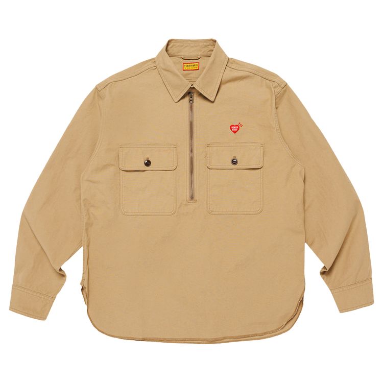 Buy Human Made Zip-Up Work Shirt 'Beige' - HM29SH002 BEIG | GOAT AU