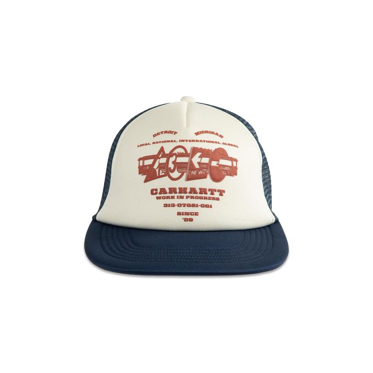Buy Carhartt WIP Runaway Trucker Cap 'Natural/Blue' - I034358 NATU | GOAT
