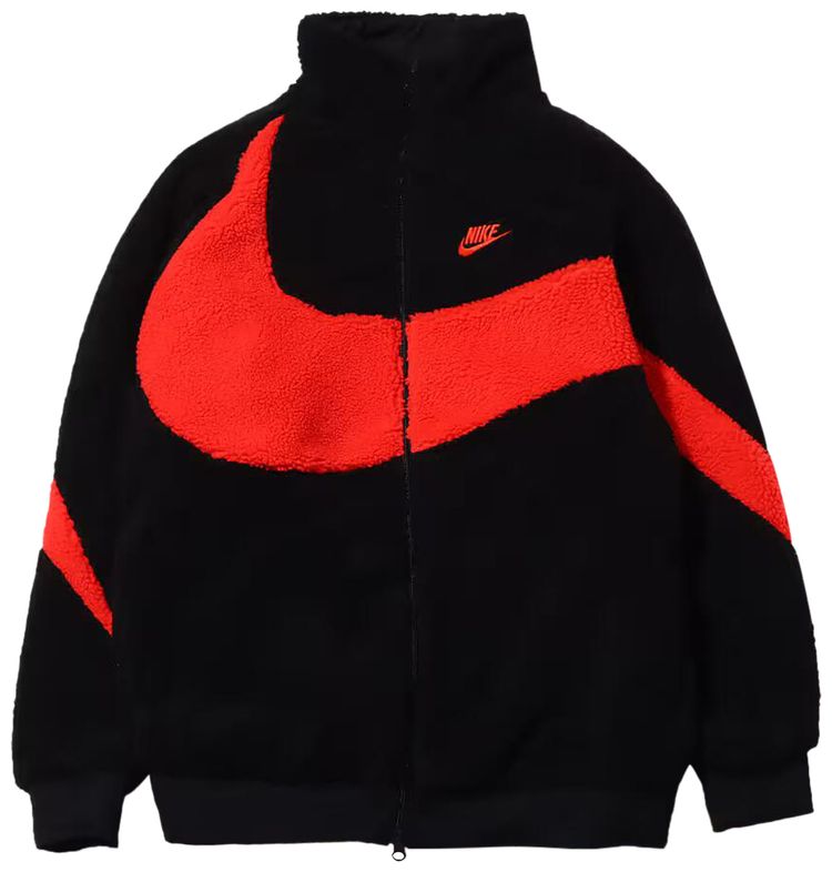 Buy Nike Big Swoosh Reversible Boa Jacket (Asia Sizing) 'Black/Chili ...