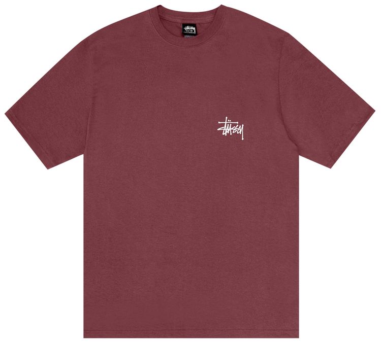 Buy Stussy Basic Tee 'Oxblood' - 1905000 OXBL | GOAT