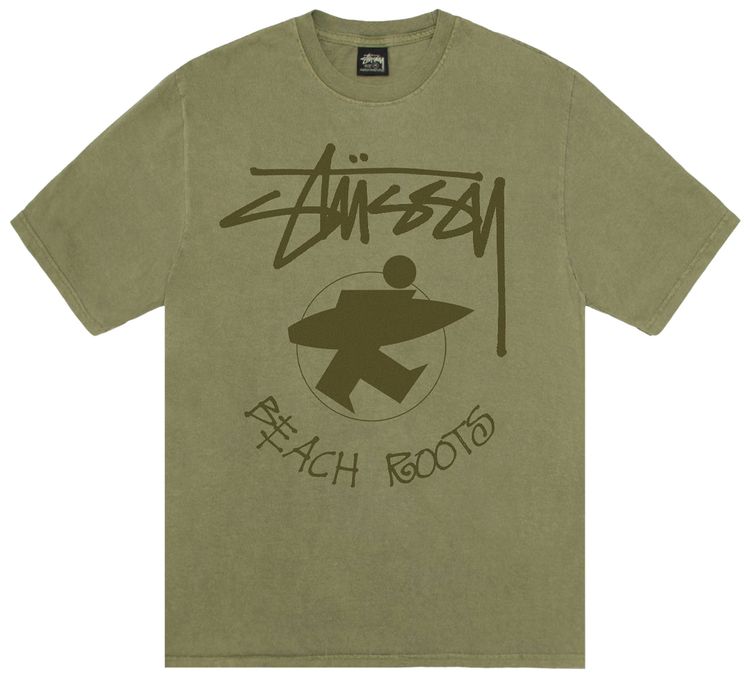 Buy Stussy Beach Roots Tee 'Olive' - 1905072 OLIV | GOAT