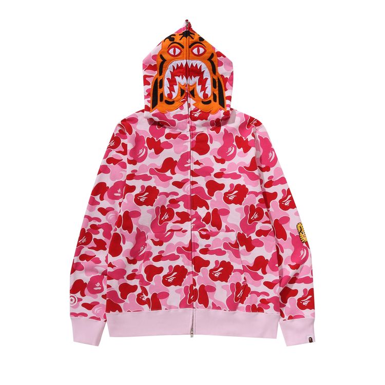 Buy BAPE Camo Tiger Full Zip Hoodie 'Pink' - 1K80 115 003 PINK | GOAT