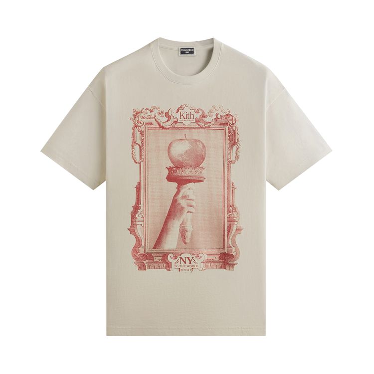 Buy Kith NY to the World Liberty Apple Flame Vintage Tee 'Sandrift ...