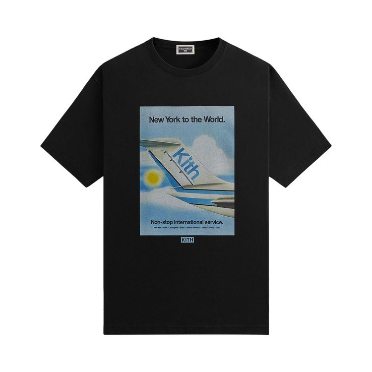 Buy Kith NY to the World International Service Airline Tee 'Black ...