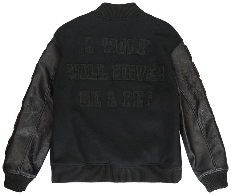 Buy Undercover Wolf Rose Varsity Jacket 'Black' - UC2C4206 1 BLAC | GOAT