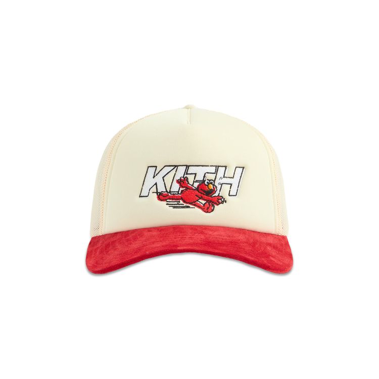 Buy Kith For Sesame Street Fast Elmo Nolan Trucker Cap 'Sandrift ...