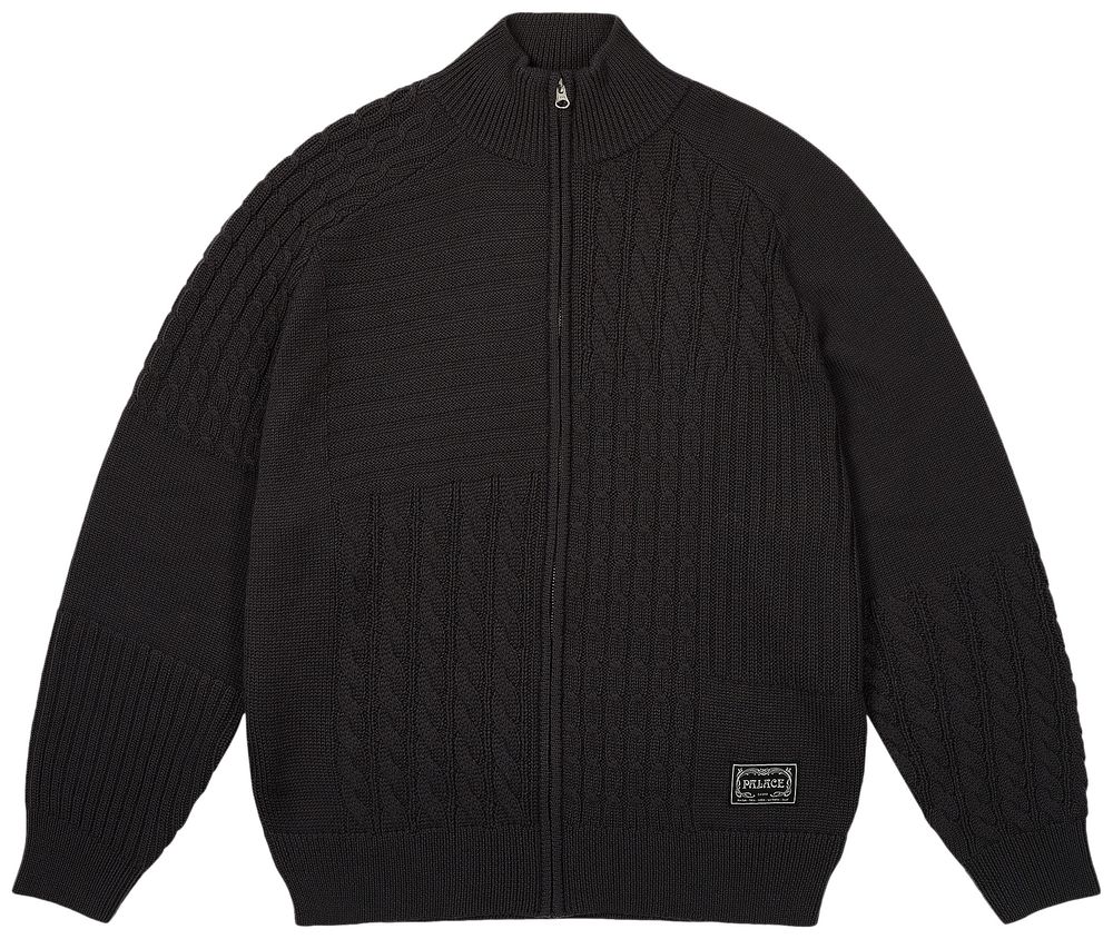 Buy Palace Patchwork Zip Knit 'Black' - P28KW002 | GOAT