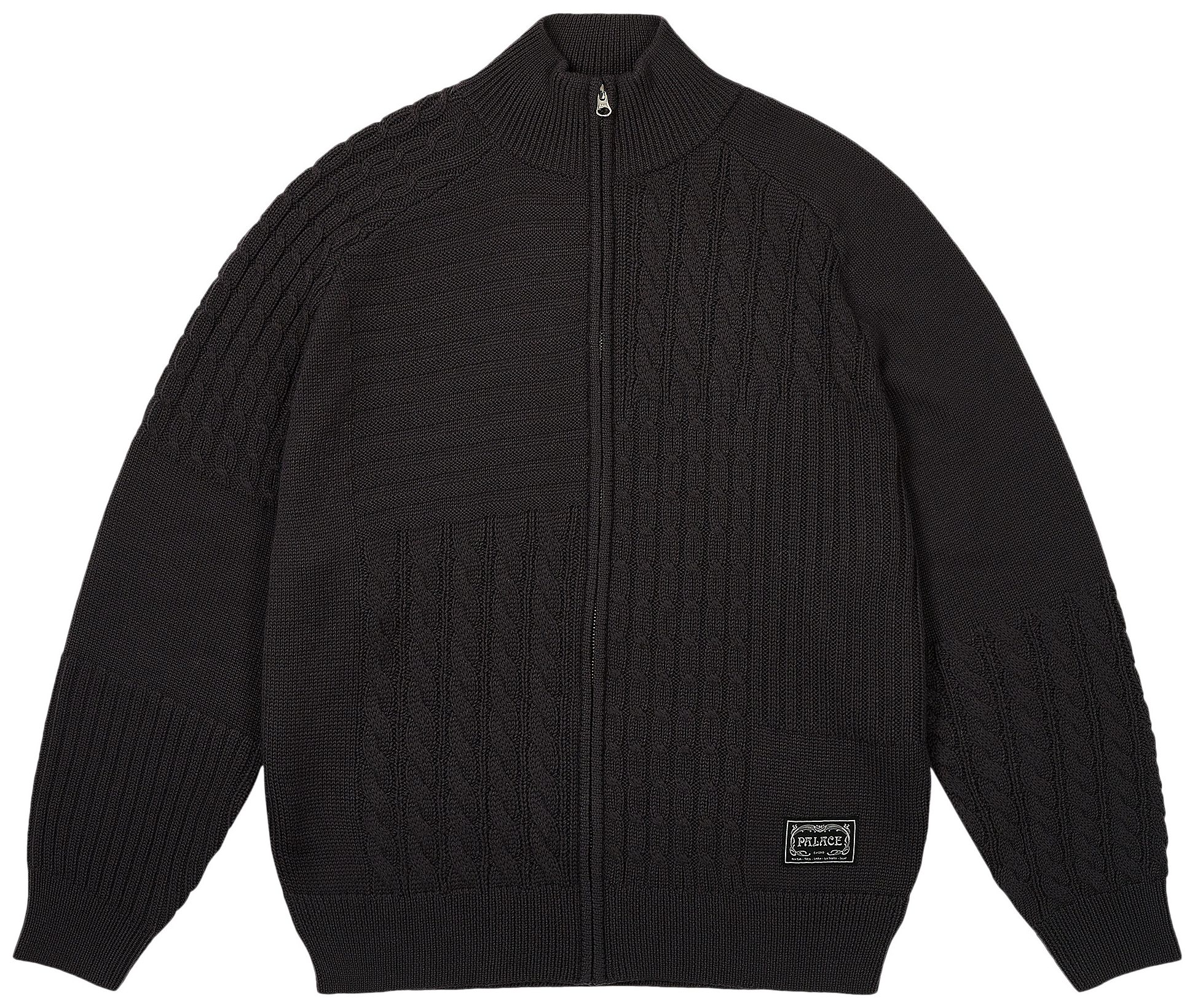 Buy Palace Patchwork Zip Knit 'Black' - P28KW002 | GOAT