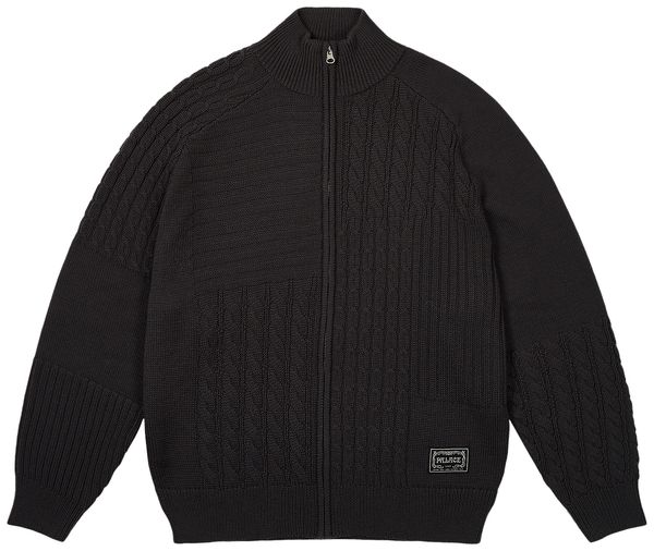 Buy Palace Patchwork Zip Knit 'Black' - P28KW002 | GOAT