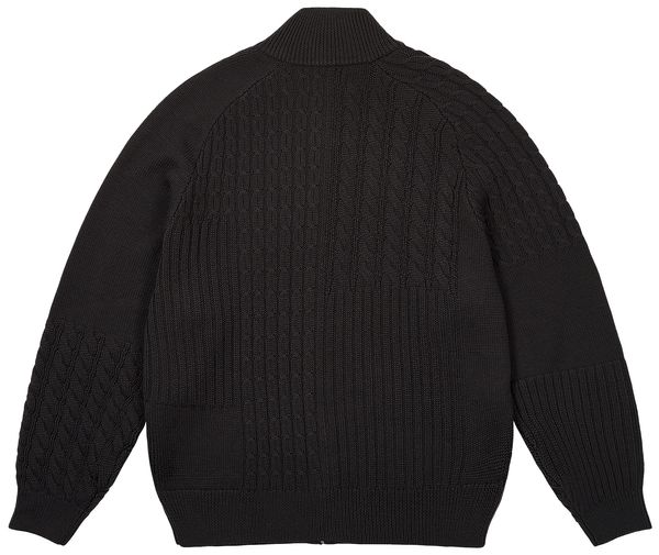 Buy Palace Patchwork Zip Knit 'Black' - P28KW002 | GOAT