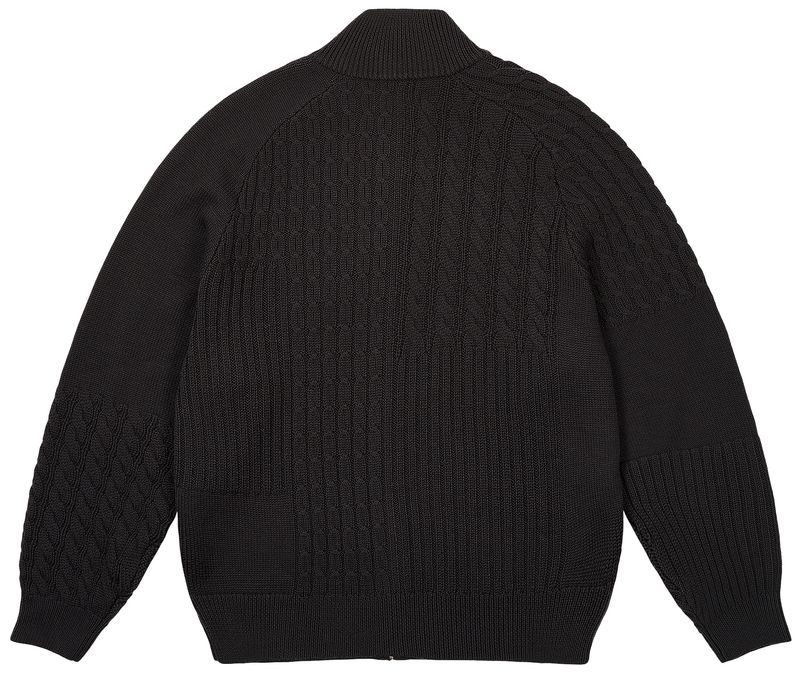 Buy Palace Patchwork Zip Knit 'Black' - P28KW002 | GOAT