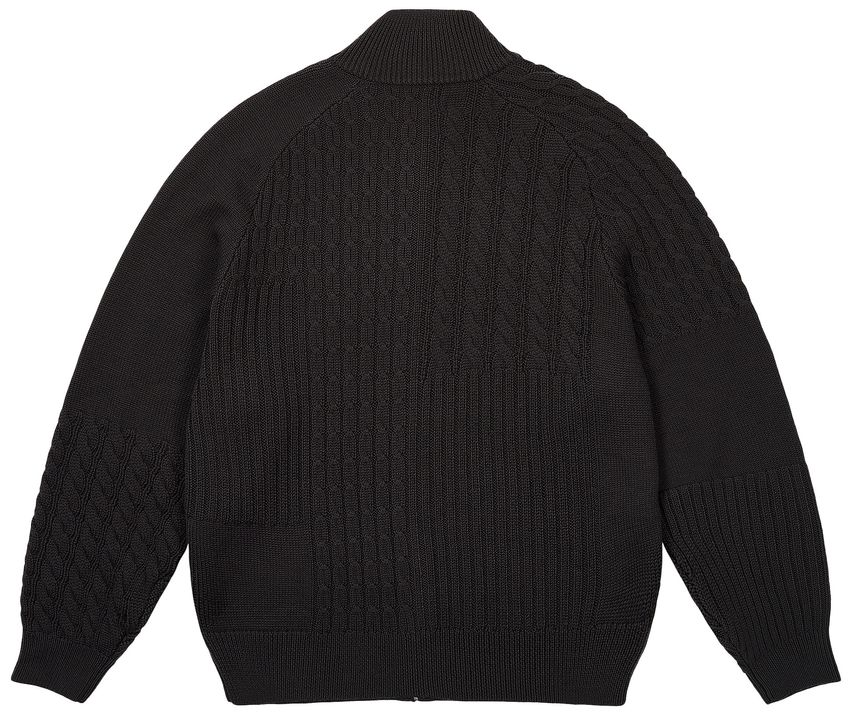 Buy Palace Patchwork Zip Knit 'Black' - P28KW002 | GOAT