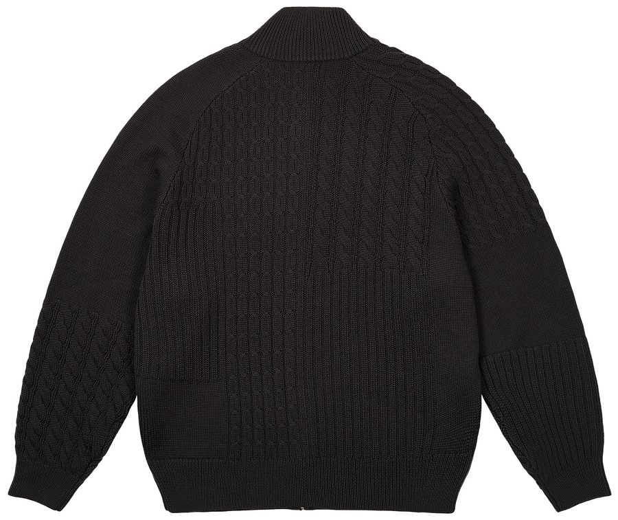 Buy Palace Patchwork Zip Knit 'Black' - P28KW002 | GOAT