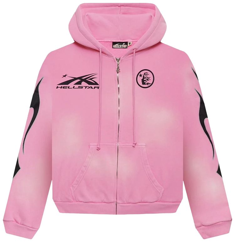 Buy Hellstar Sports Flame Zip Up Hoodie 'Pink' - 9357 1FW240119SFZUH ...