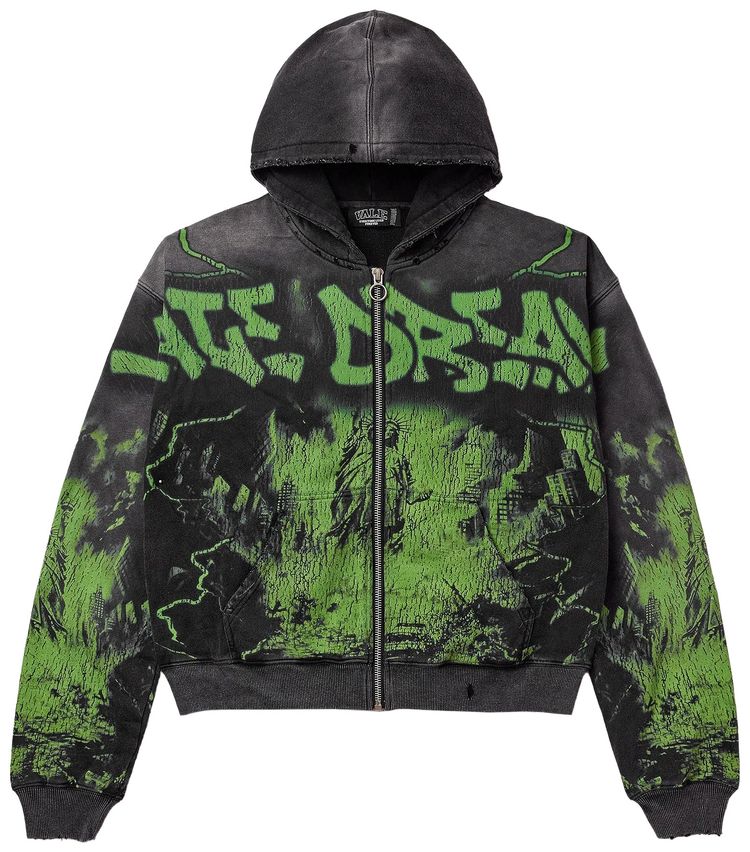 Buy Vale Forever Nightmare Zip Up Hoodie 'Black/Green' - 11451 1FW240119NZUH BLAC | GOAT