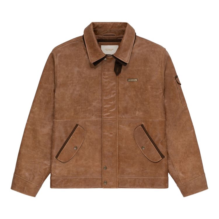 Buy Aimé Leon Dore Leather Aviator Jacket 'Brown' - SS25WJ034 BROW | GOAT