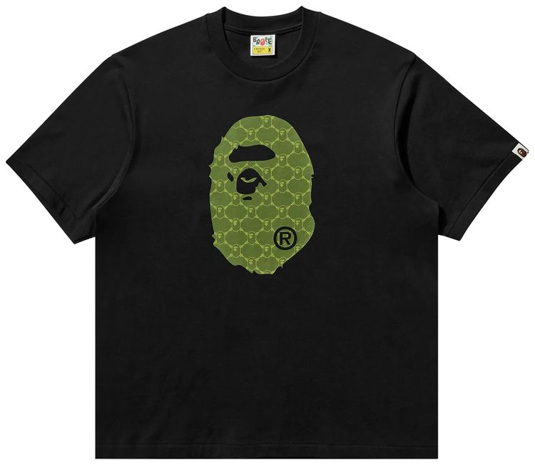Buy BAPE College Monogram Ape Head Relaxed Fit Tee 'Black' - 1L30 110 ...