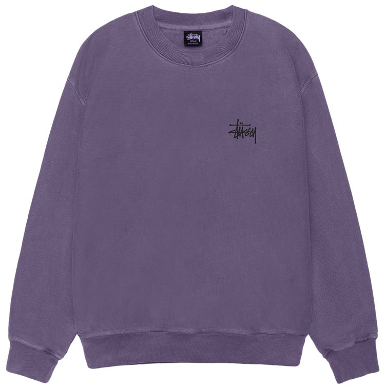 Buy Stussy Basic Crew Pigment Dyed 'Grape' - 1915001 GRPE | GOAT