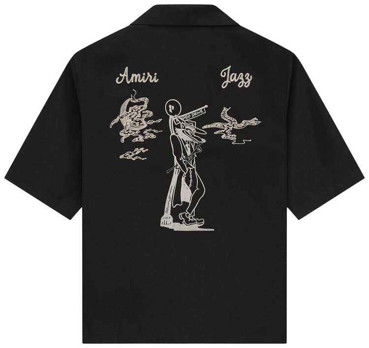 Buy Amiri Jazz Wolf Camp Shirt 'Black' - AMSTCA1135 001 BLAC | GOAT