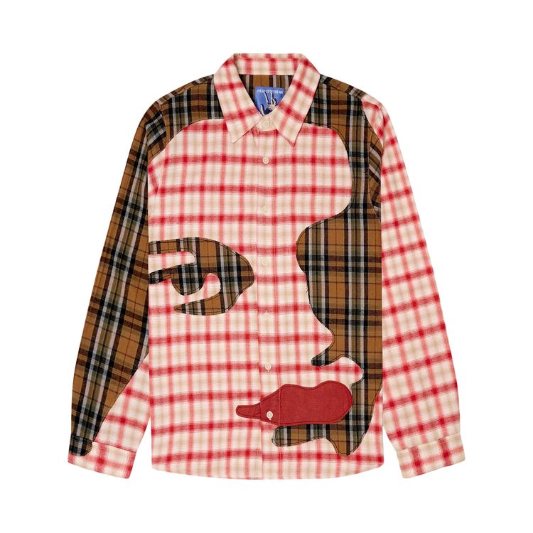 Buy KidSuper Patchwork Face Flannel Shirt 'Red' - SS25 LTP 03 RED | GOAT