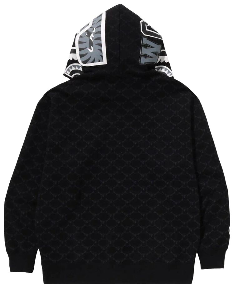 Buy BAPE College Monogram Relaxed Fit Shark Full Zip Hoodie 'Black ...