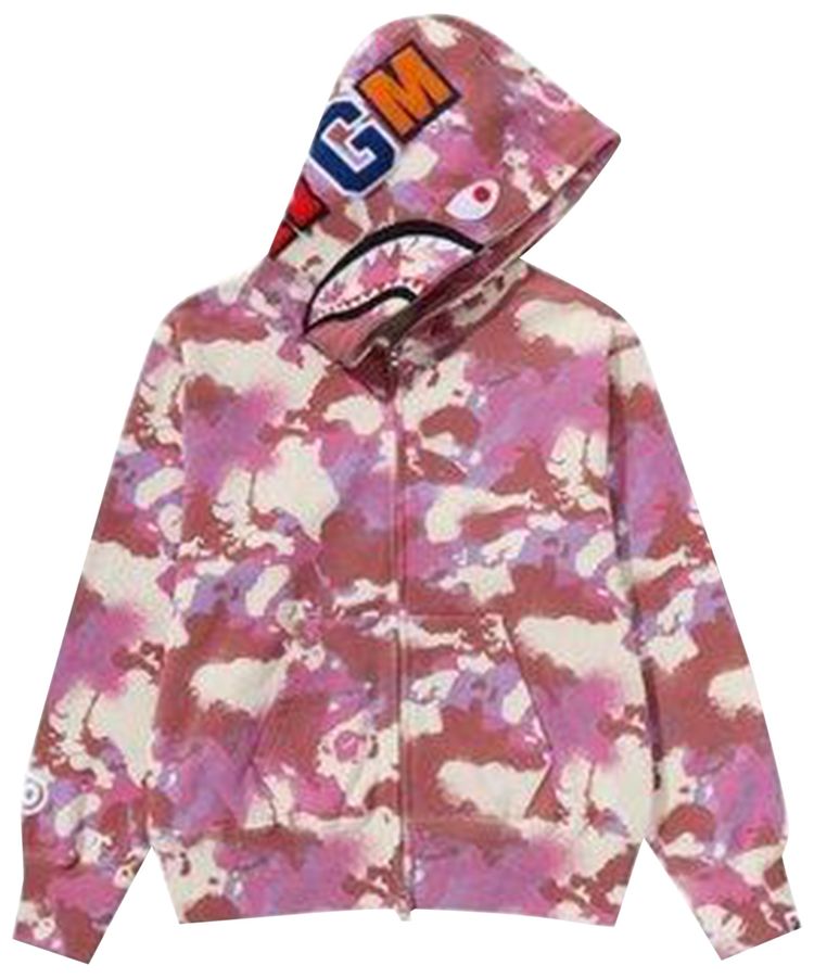 Buy BAPE Map Camo Shark Full Zip Hoodie 'Pink' - 1L30 215 001 PINK | GOAT