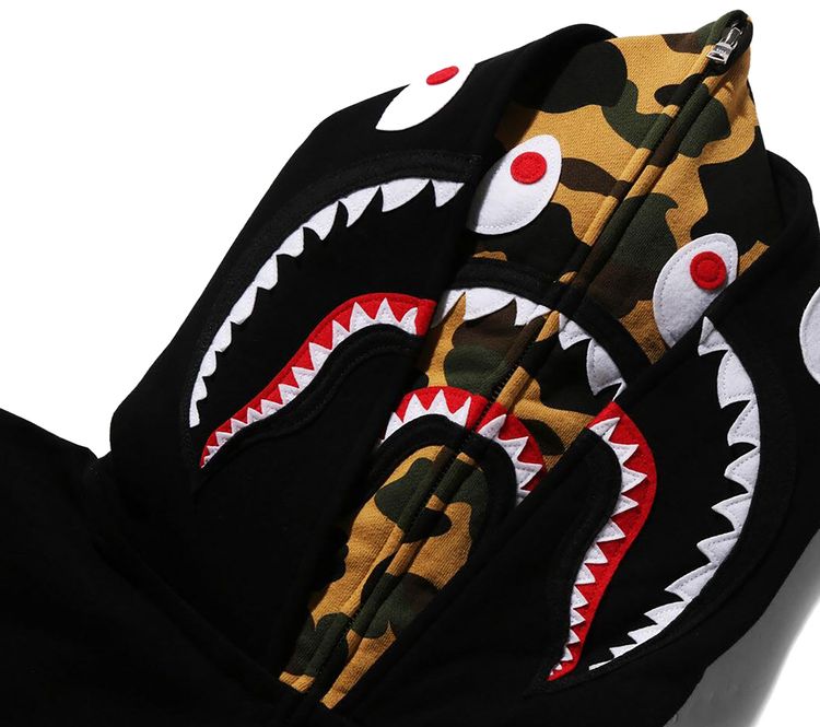 Buy BAPE 1st Camo Shark Full Zip Double Hoodie 'Black' - 1L30 215 002 ...