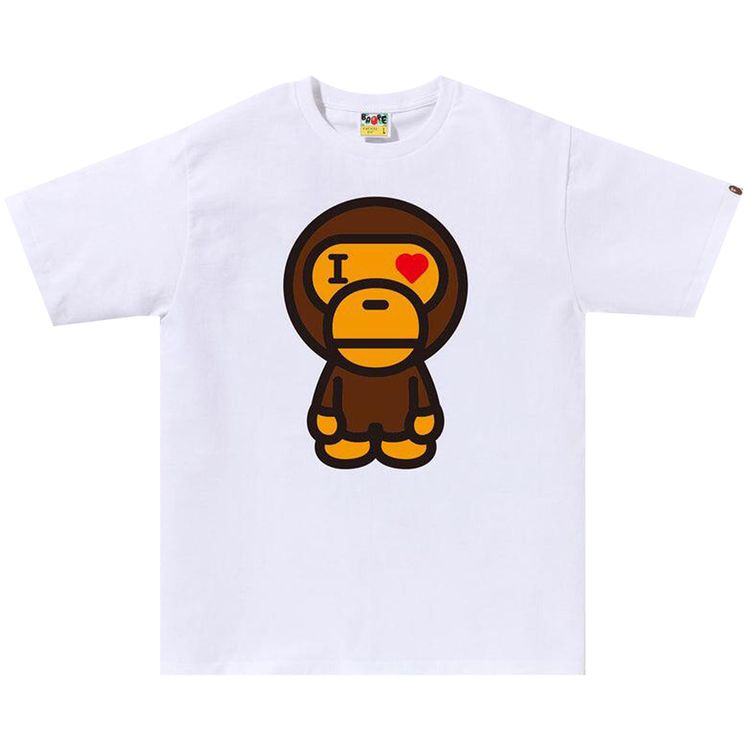 Buy BAPE Heart Baby Milo Tee 'White' - 2L20 110 002 WHITE | GOAT