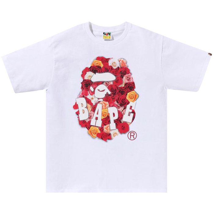 Buy BAPE Rose Ape Head Tee 'White' - 1L20 110 004 WHITE | GOAT