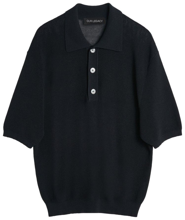 Buy Our Legacy Traditional Polo 'Black' - M2243TS | GOAT