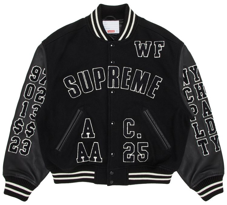 supreme varsity jacket black