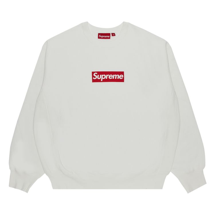 Buy Supreme Washed Box Logo Crewneck 'White' - SS25SW2 WHITE | GOAT UK