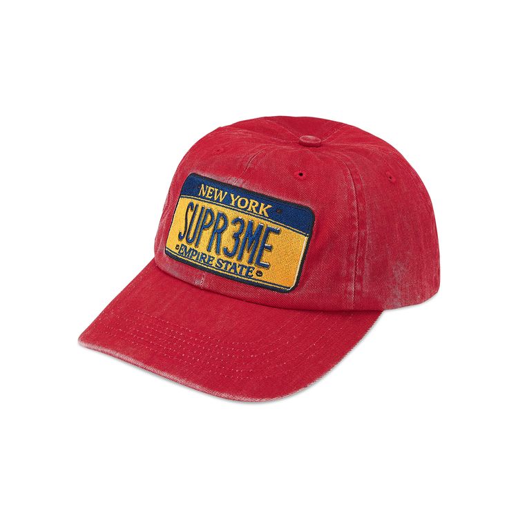 Buy Supreme License Plate 6-Panel 'Red' - SS25H63 RED | GOAT