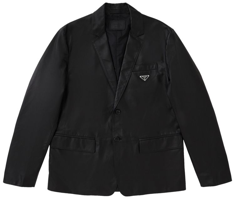 Buy Prada x Raf Simons Leather Blazer 'Black' - UPG356 FLY F0002 | GOAT