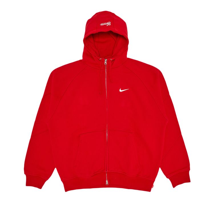 Buy Supreme x Nike Zip Up Hooded Sweatshirt 'Red' - SS25SW1 RED | GOAT