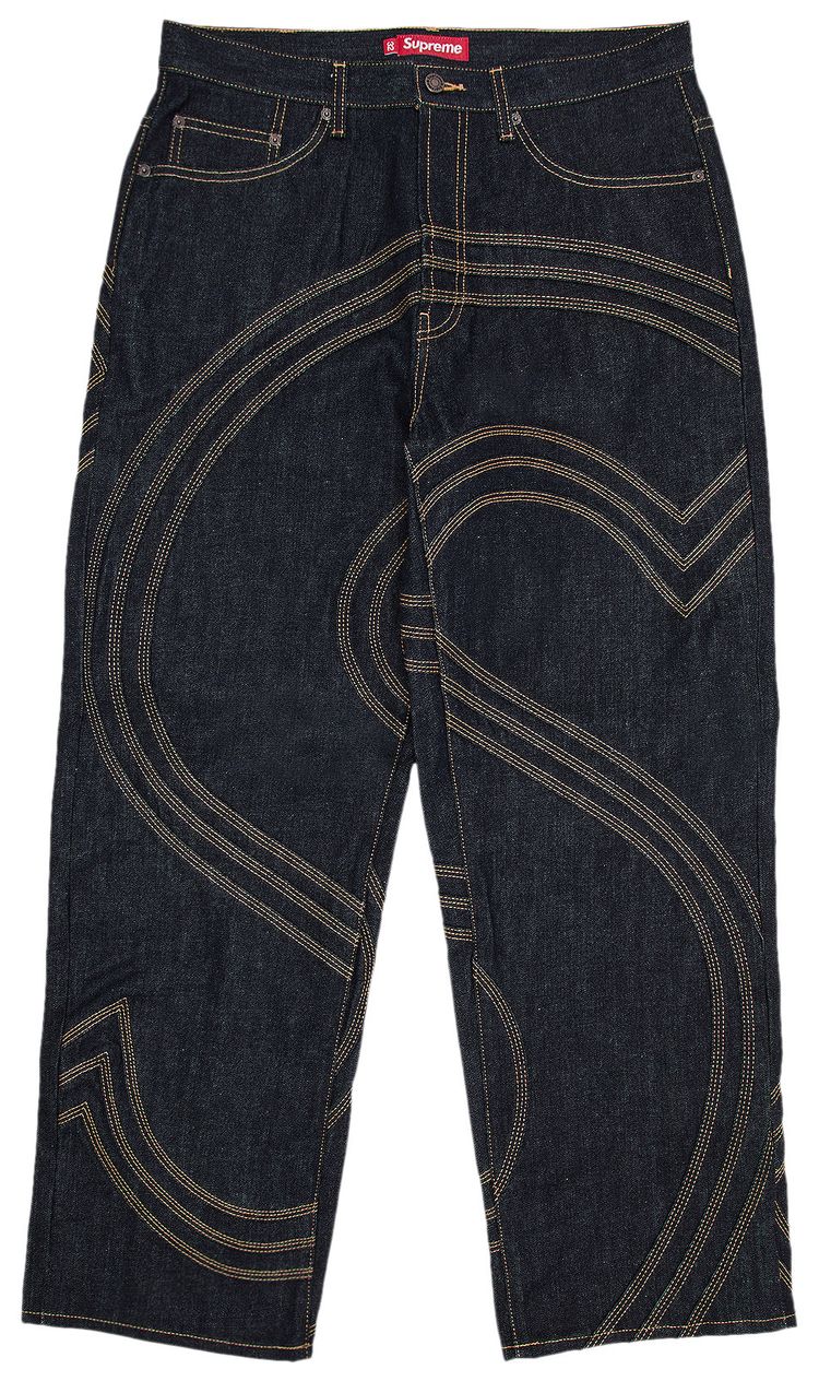 Buy Supreme S Logo Rigid Baggy Jean 'Rigid Indigo' - SS25P44 RIGID ...