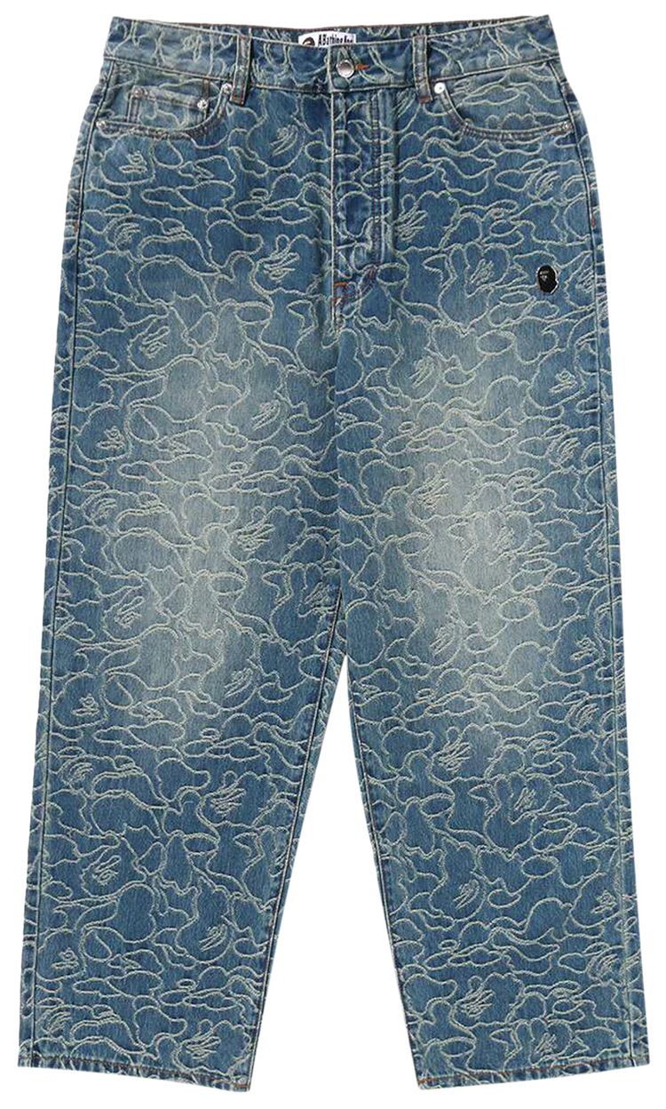 Buy BAPE Line Camo Jacquard One Point Relaxed Fit Denim Pants 'Light ...