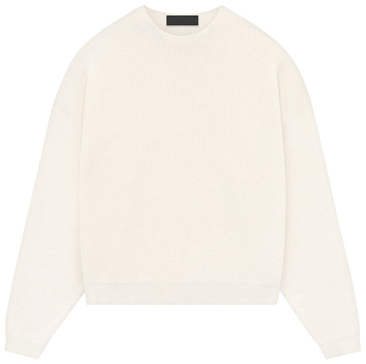 Buy Fear of God Essentials Waffle Crewneck Sweater 'Shell' - 192BT246132F | GOAT