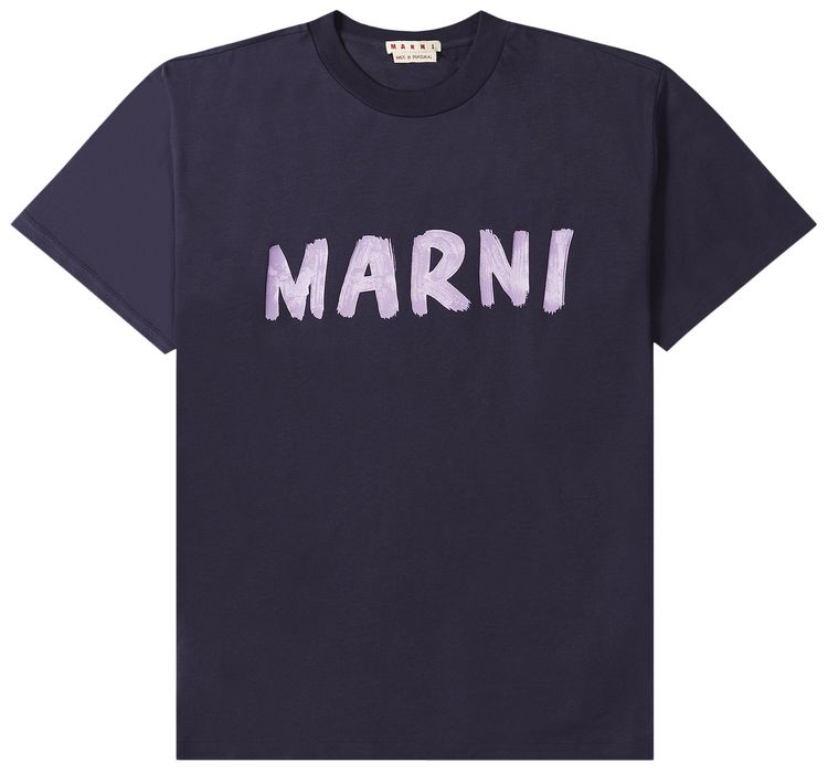 Buy Marni Logo T-Shirt 'Navy' - THJE0263P1USCS87LOB99 | GOAT