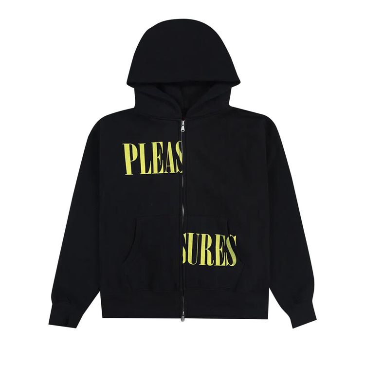 Buy Pleasures Split Zip Hoodie 'Black' - P25SP016 BLAC | GOAT