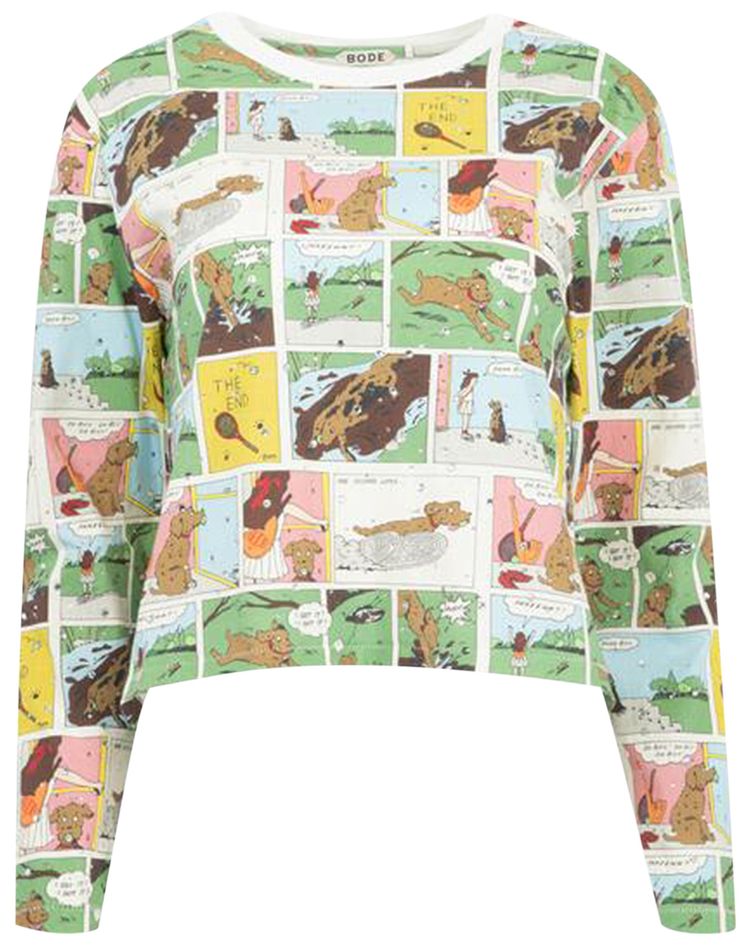 Buy Bode Comic Strip Long-Sleeve Tee 'Multicolor' - WRS25CS027 | GOAT